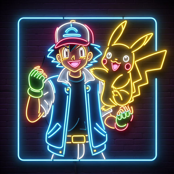 Ash Ketchum and Pikachu Neon Sign – NeonSignly.com